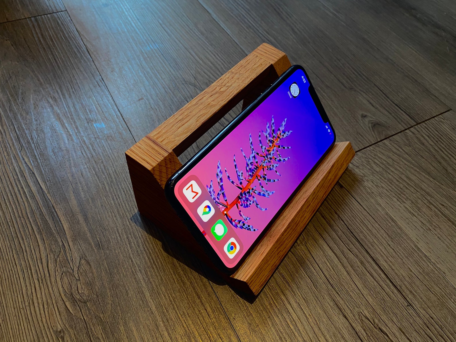Unique Handmade Oak Phone Stand for Desk Modern Charging - Etsy