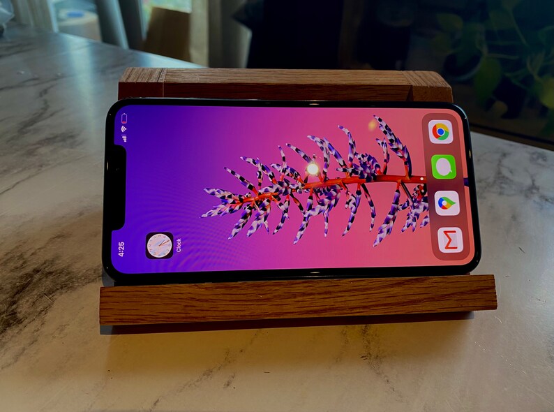 Unique Handmade Oak Phone Stand for Desk Modern Charging - Etsy