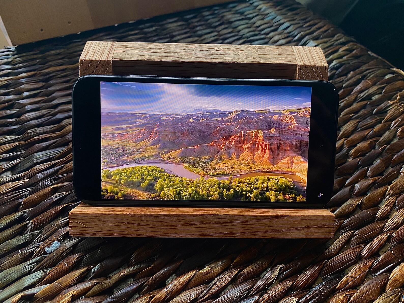 Unique Handmade Oak Phone Stand for Desk Modern Charging - Etsy