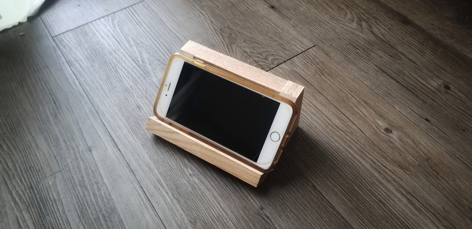 Unique Handmade Oak Phone Stand for Desk Modern Charging - Etsy