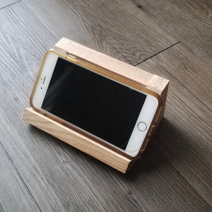 Unique Handmade Oak Phone Stand for Desk, Modern Charging Station Gift ...