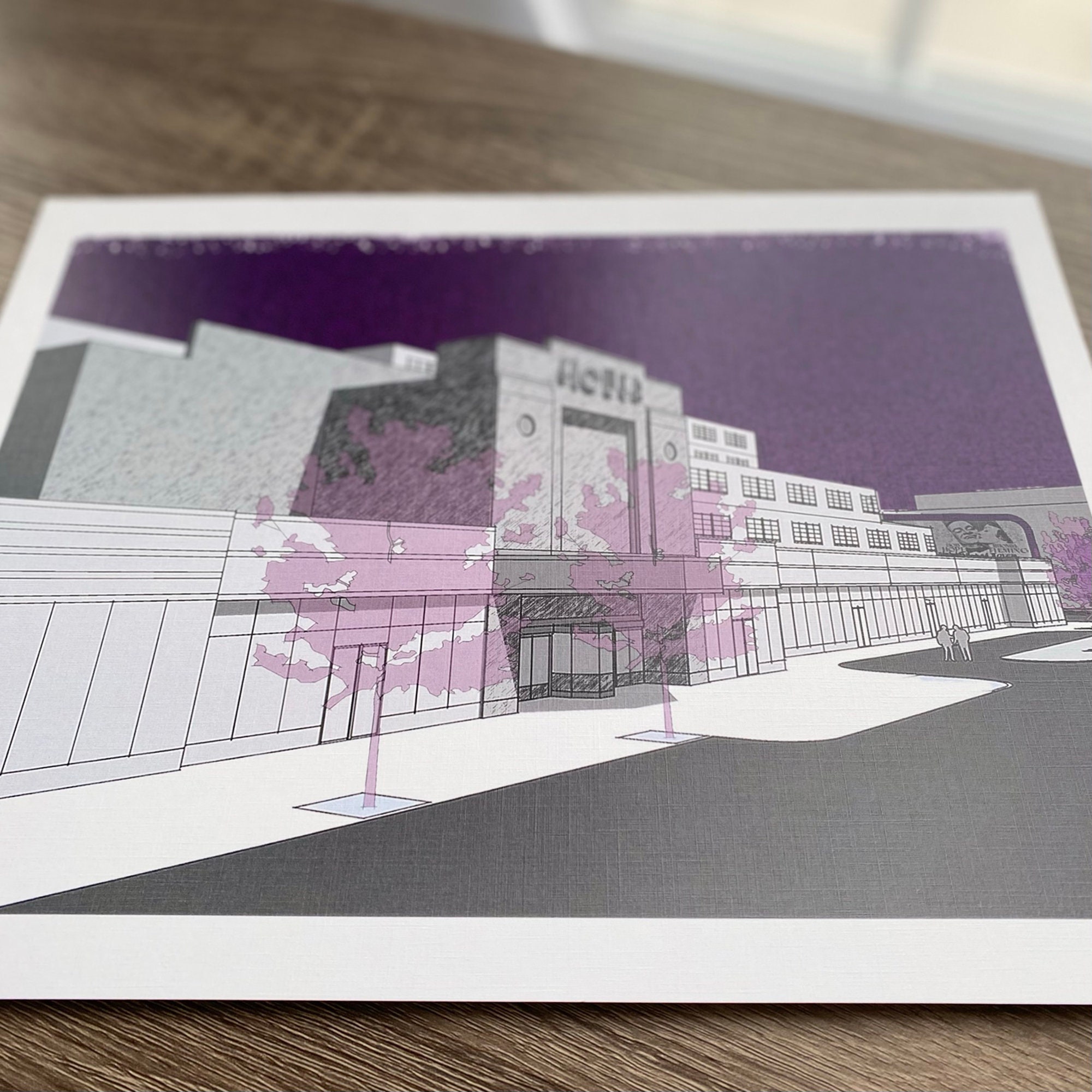 Poster purple Line Art Print Silver Spring, Maryland - Etsy