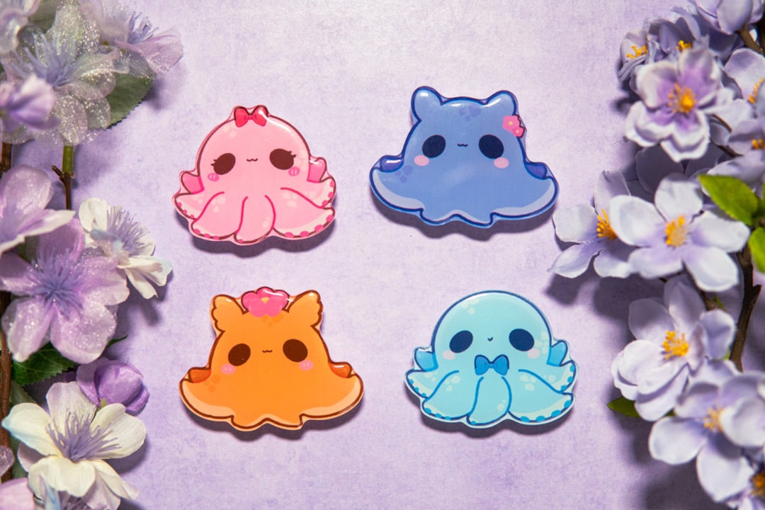 V.13 Cute Grips/ Kawaii Grip/ Acrylic Octopus Grips/ Squid Acrylic ...