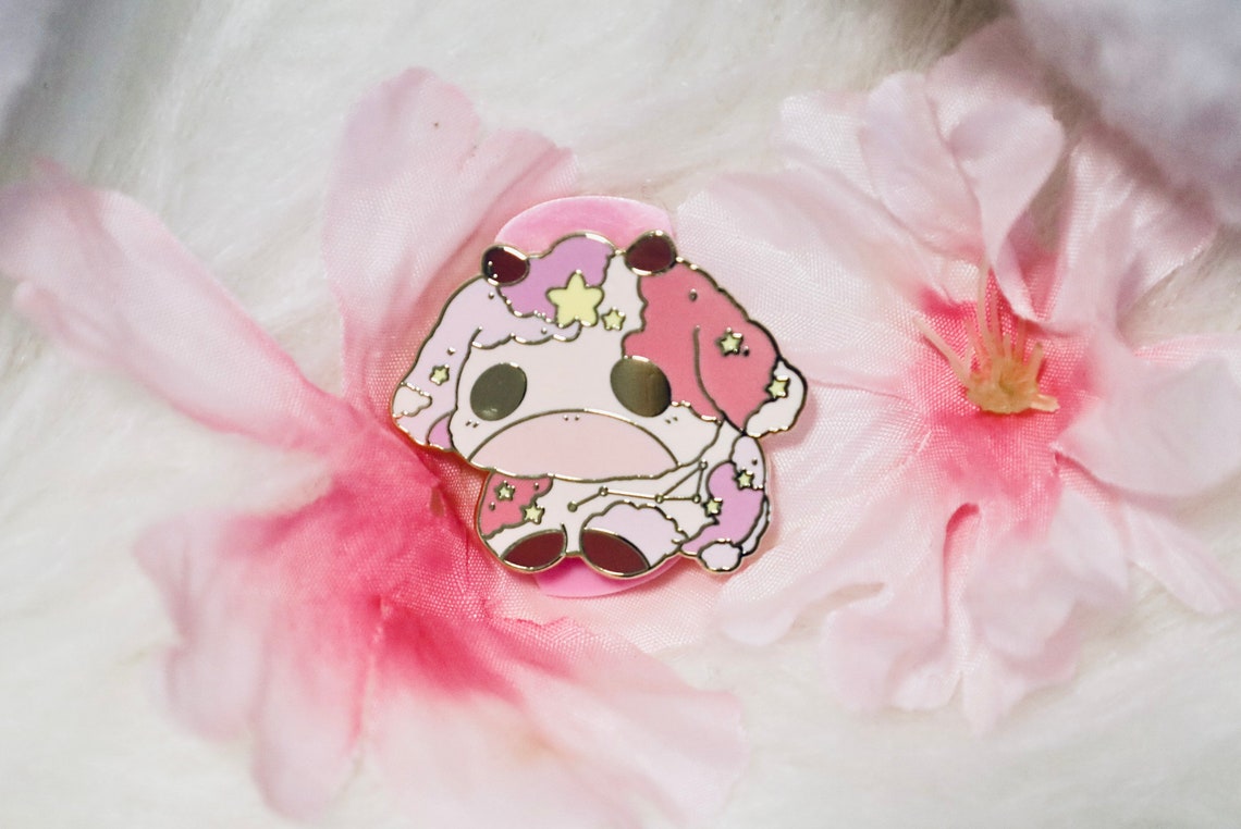 Cow Enamel Pin Cute Enamel Pin Strawberry Cow Star Cow Sun - Etsy