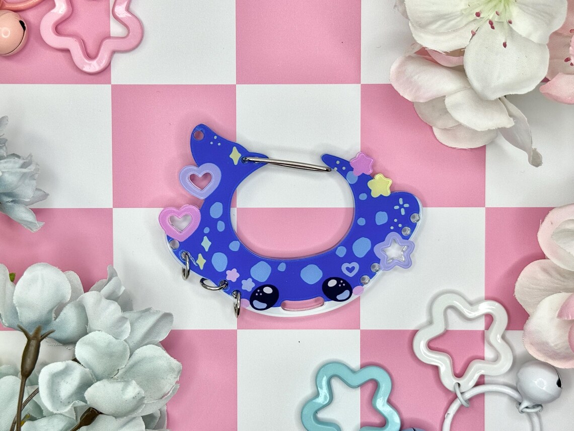 C.1 Koi Fish Acrylic Carabiner | Kawaii Whale Carabiner| Ribbon Cute ...