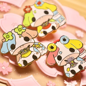 Cow Enamel Pin, Cute Enamel Pin, Cereal Cow, Lucky Charm Cow, Froot ...