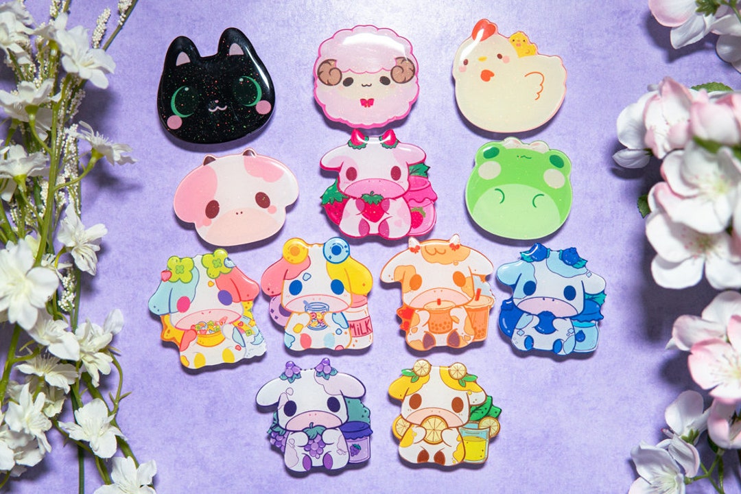 V.2 Cute Animal Grips/ Kawaii Grip/ Acrylic Grips/ Glitter Acrylic ...