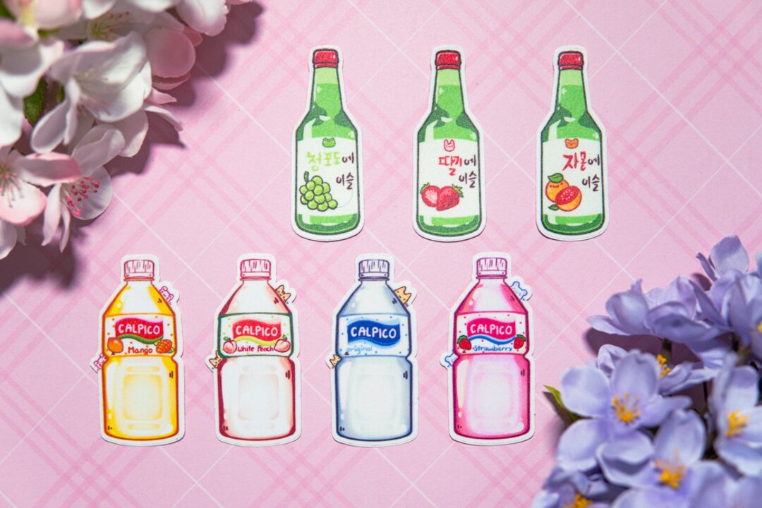 Cute Drinks Vinyl Waterproof, UV Light Resistance, Matte Stickers ...