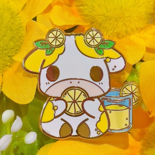 Lemon Cow Hard Enamel Pin Cute Pin Kawaii Pin Kawaii - Etsy