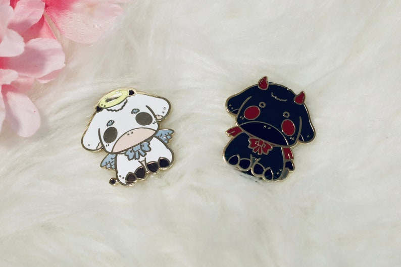 Cow Enamel Pin, Cute Enamel Pin, Angel Cow, Demon Cow, Straberry Cow ...