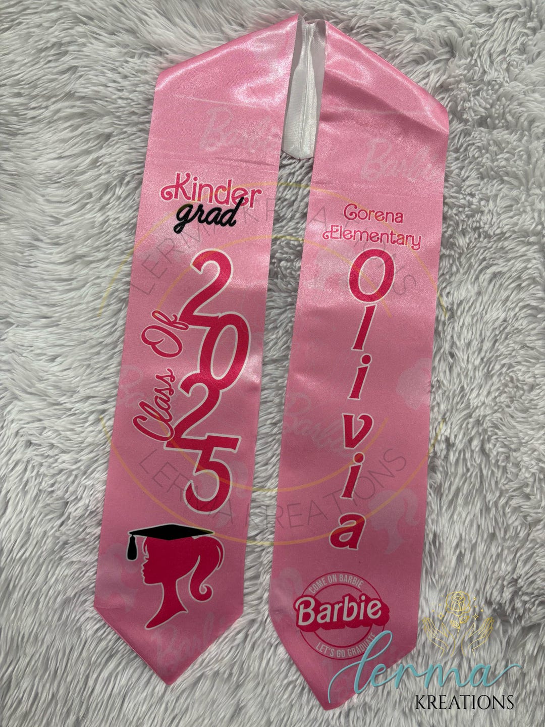 Class of 2025 Barbie Elementary Custom Graduation Stole, Graduation ...