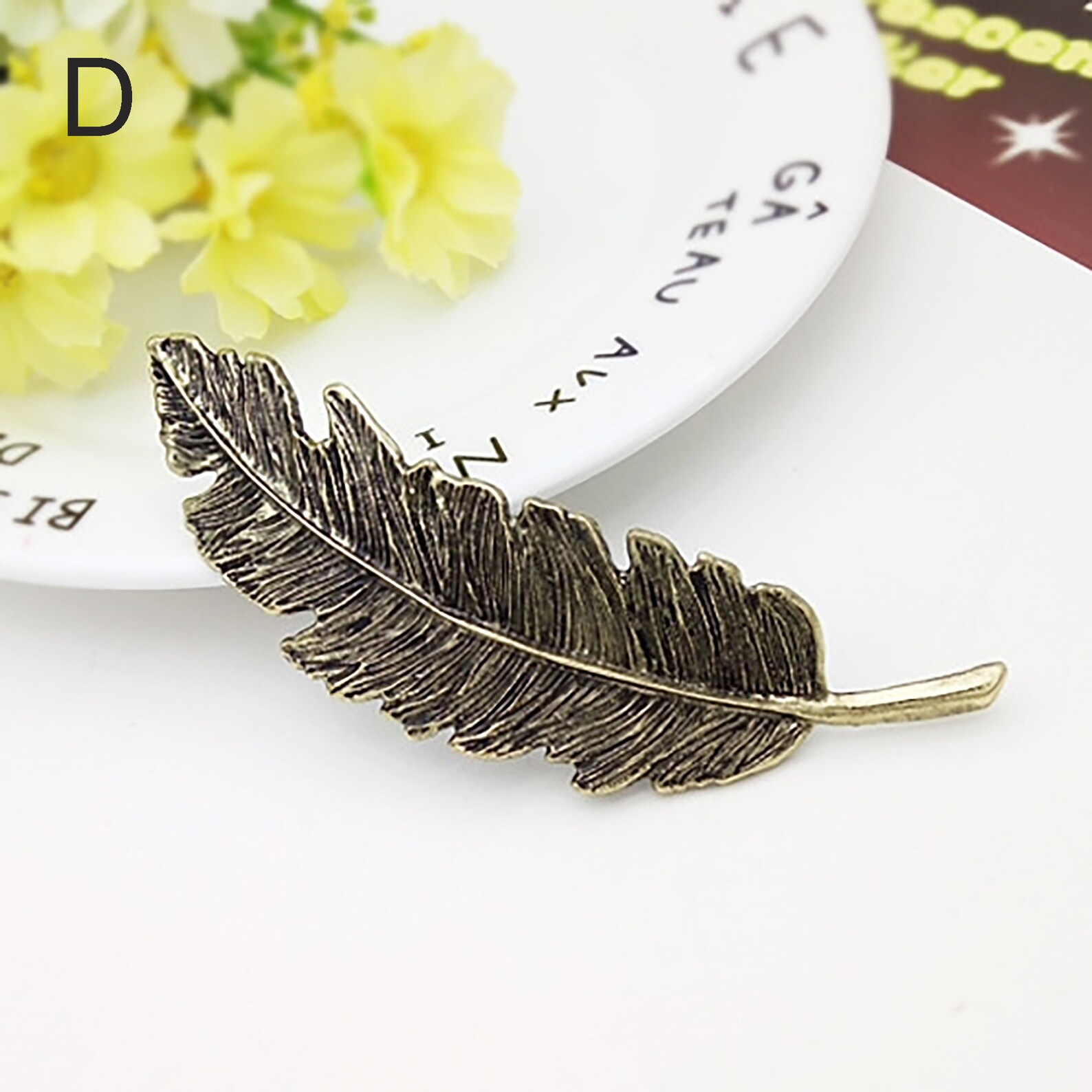 Vintage Metal Feather Spring Hair Clip Metal Leaf Hair Clip - Etsy