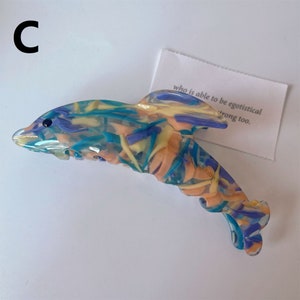 Large Dolphin Hair Claw Clipswhale Shark Hair Claw Clipfunny - Etsy