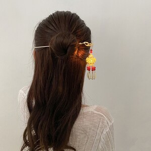 Glowing Palace Lantern Hair Stick With Tasselnew Year Metal - Etsy