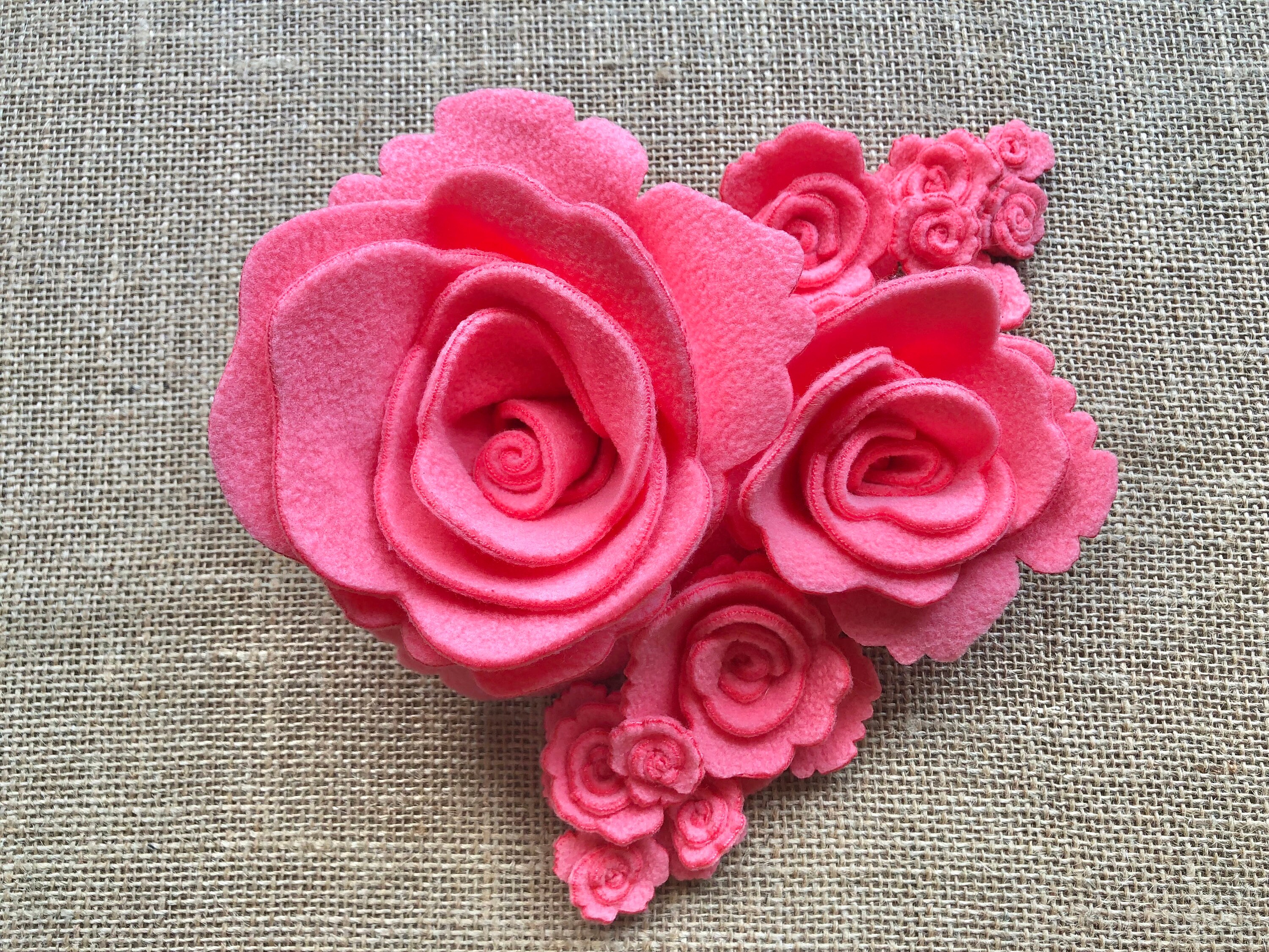 Rose Flower Felt,fleece Flower,loose Floral Craft Supply, Flower,felt ...