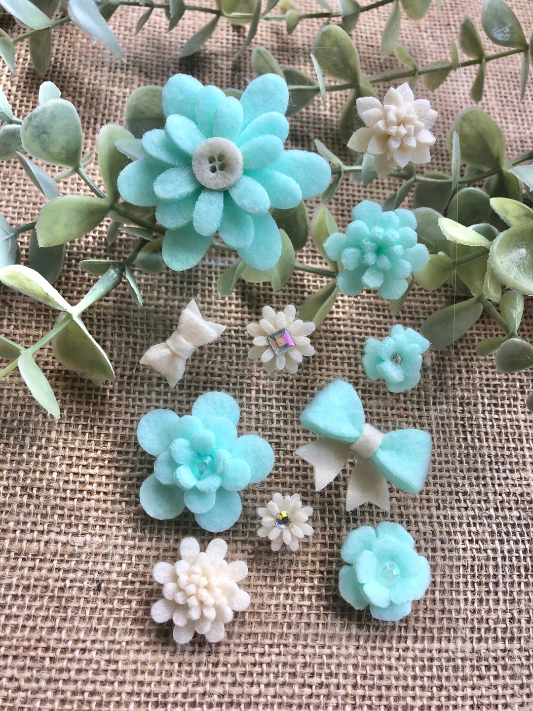 11 Pcs Flower Sticker Felt Set ,felt Sticker, Sticker, Felt Flower ...