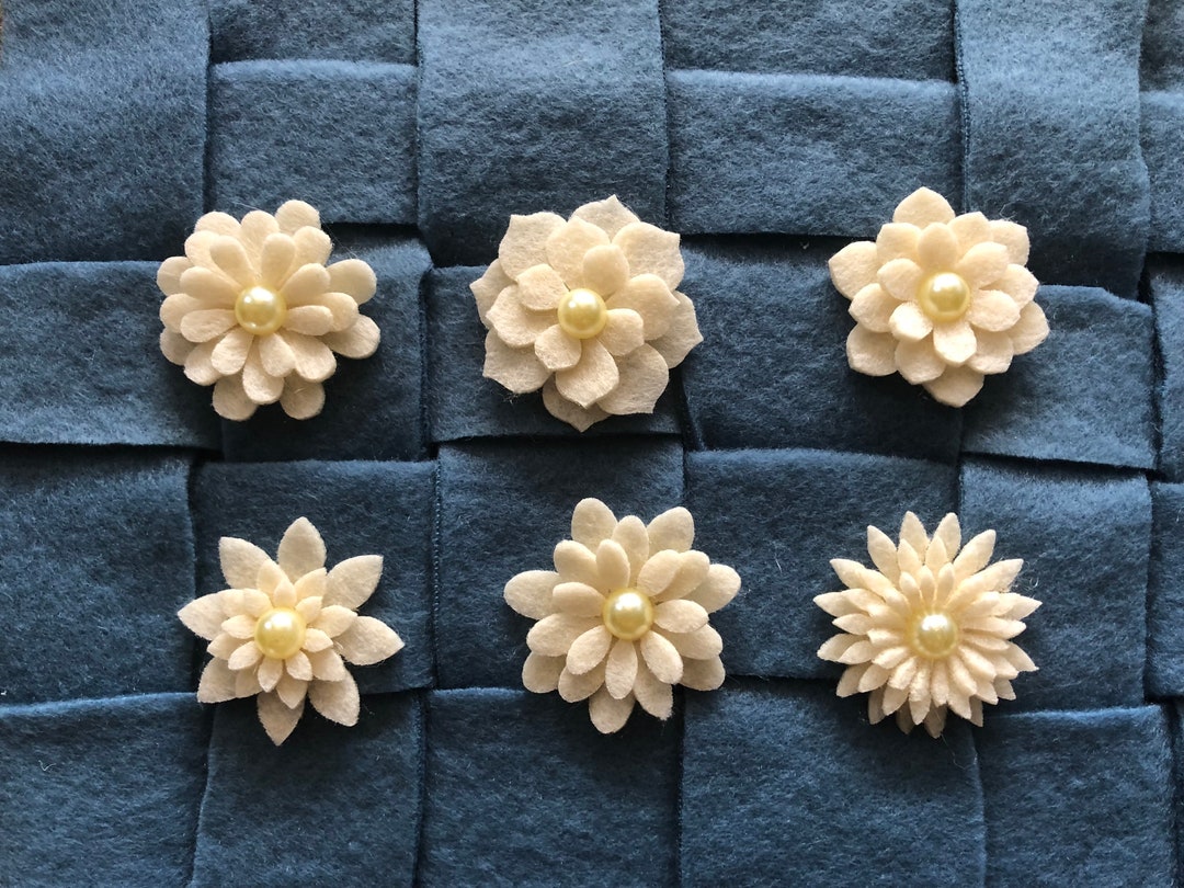6 Pcs Flower Sticker Felt ,felt Sticker, Sticker, Felt Flower, Planner ...