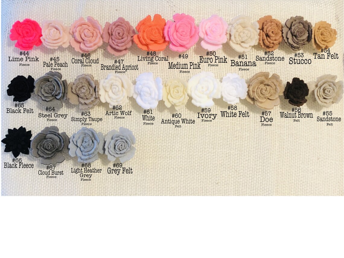 Felt/fleece Flower/succulent 3d Loose Floral Mix,13 Pcs - Etsy