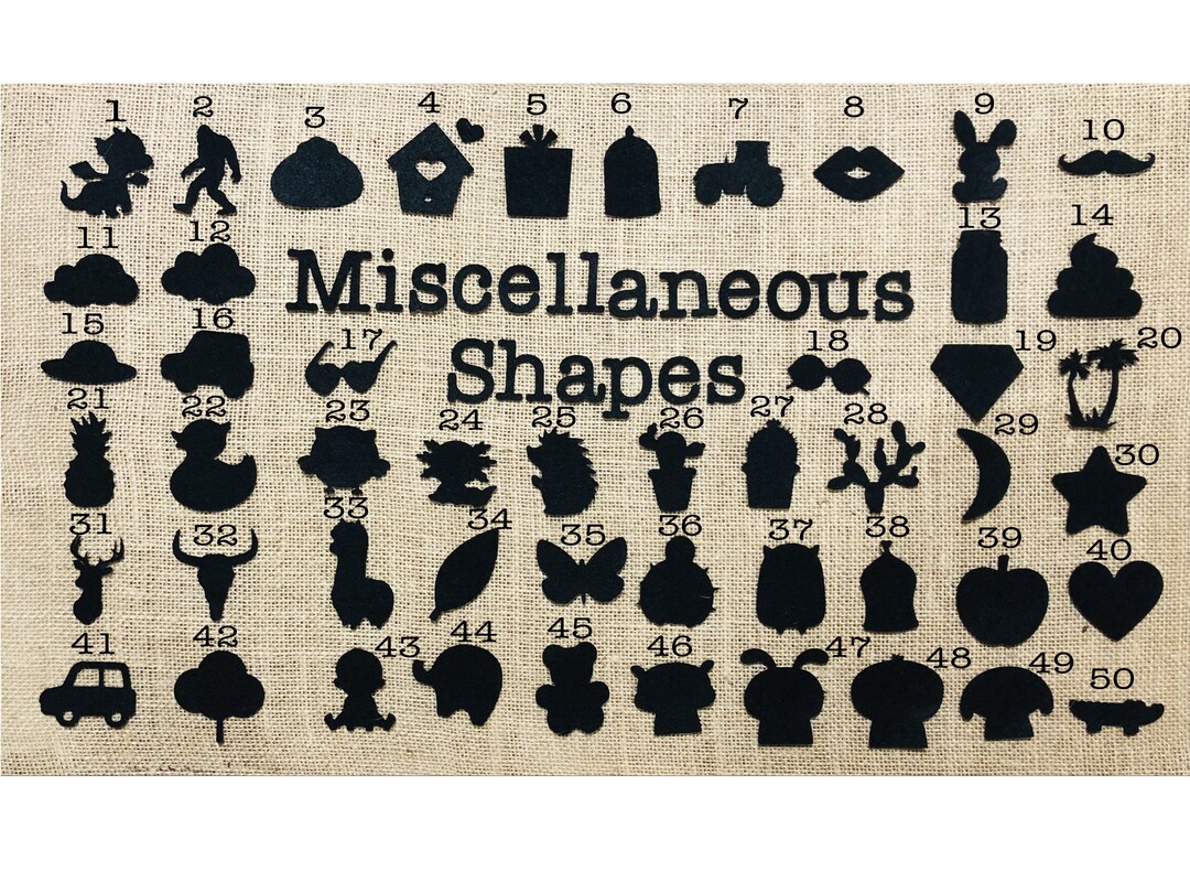Miscellaneous Shapes Felt/fleece Die Cuts ( 3-50 Pc Set) - Etsy