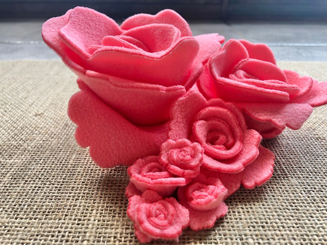Rose Flower Felt,fleece Flower,loose Floral Craft Supply, Flower,felt ...