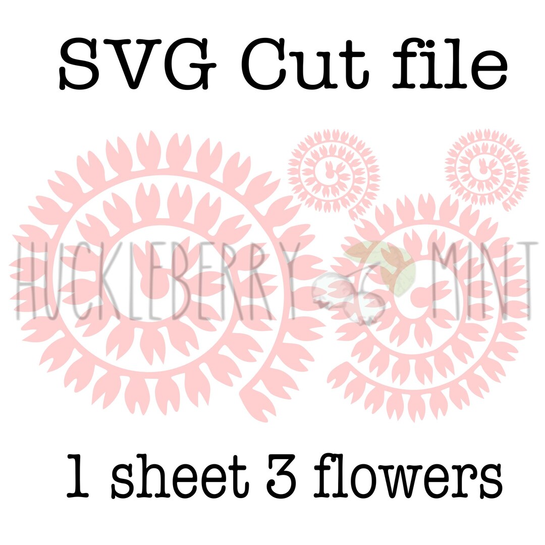 Large Rolled Flower SVG Template Set #14 | Laser Cut Templates (digital ...