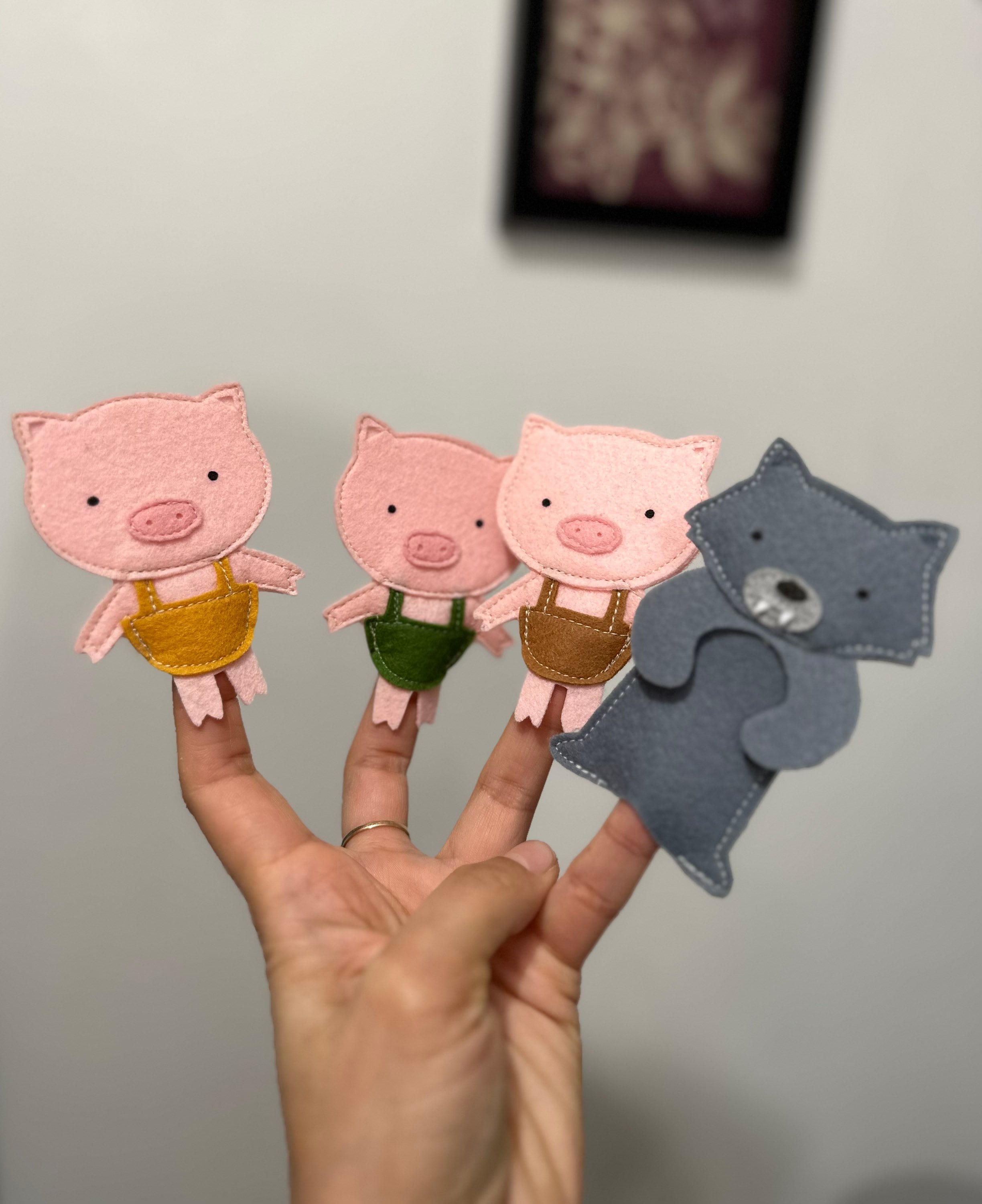 Three Little Pigs, Puppet Show, Finger Puppets, Gift for Children - Etsy