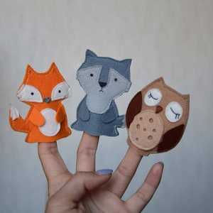 Felt Forest Finger Puppets: Woodland Animal Toys, Montessori Gift - Etsy