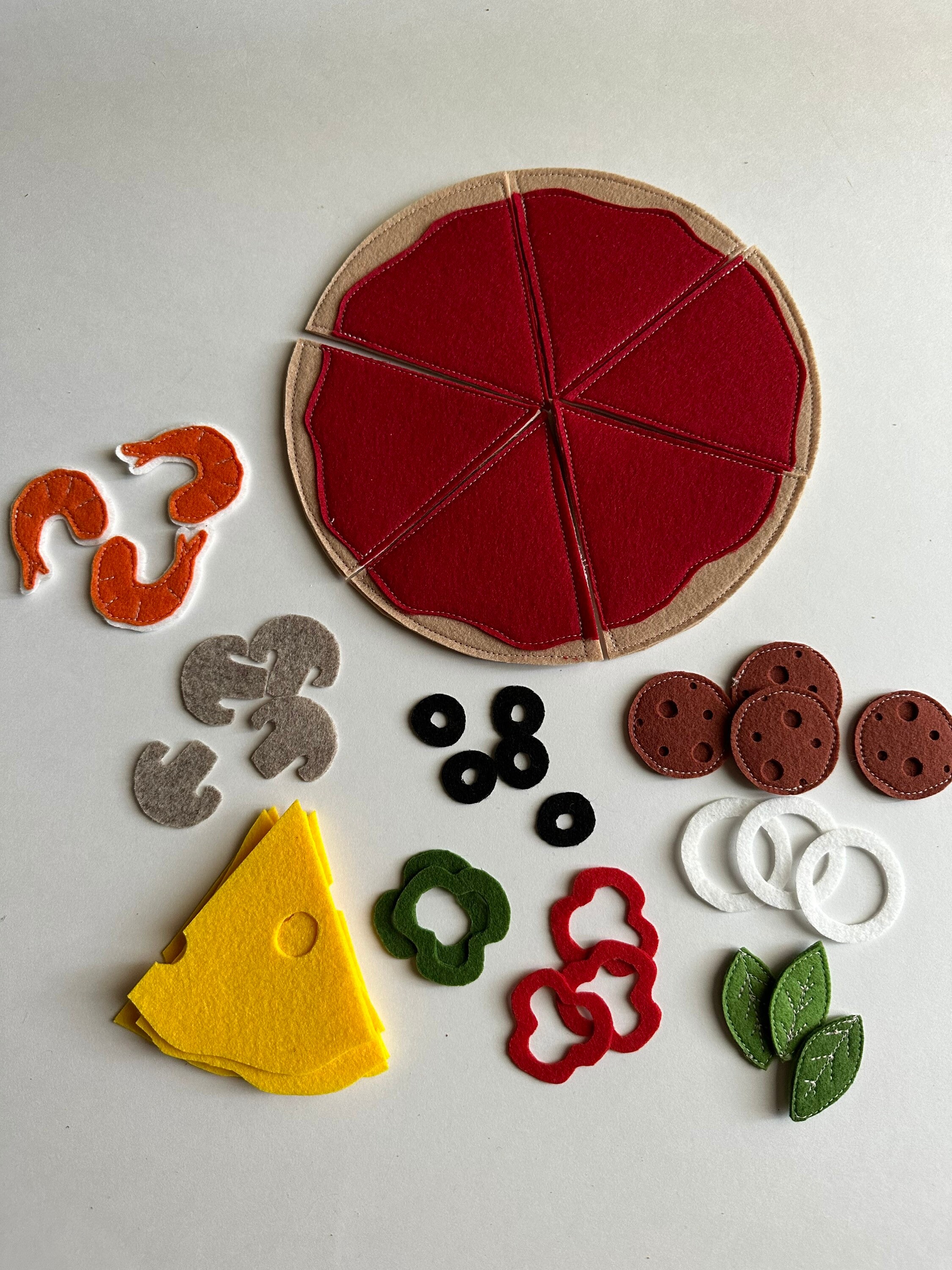 Handmade Felt Pizza Set: Pretend Play Food Toy, 40 Pieces - Etsy