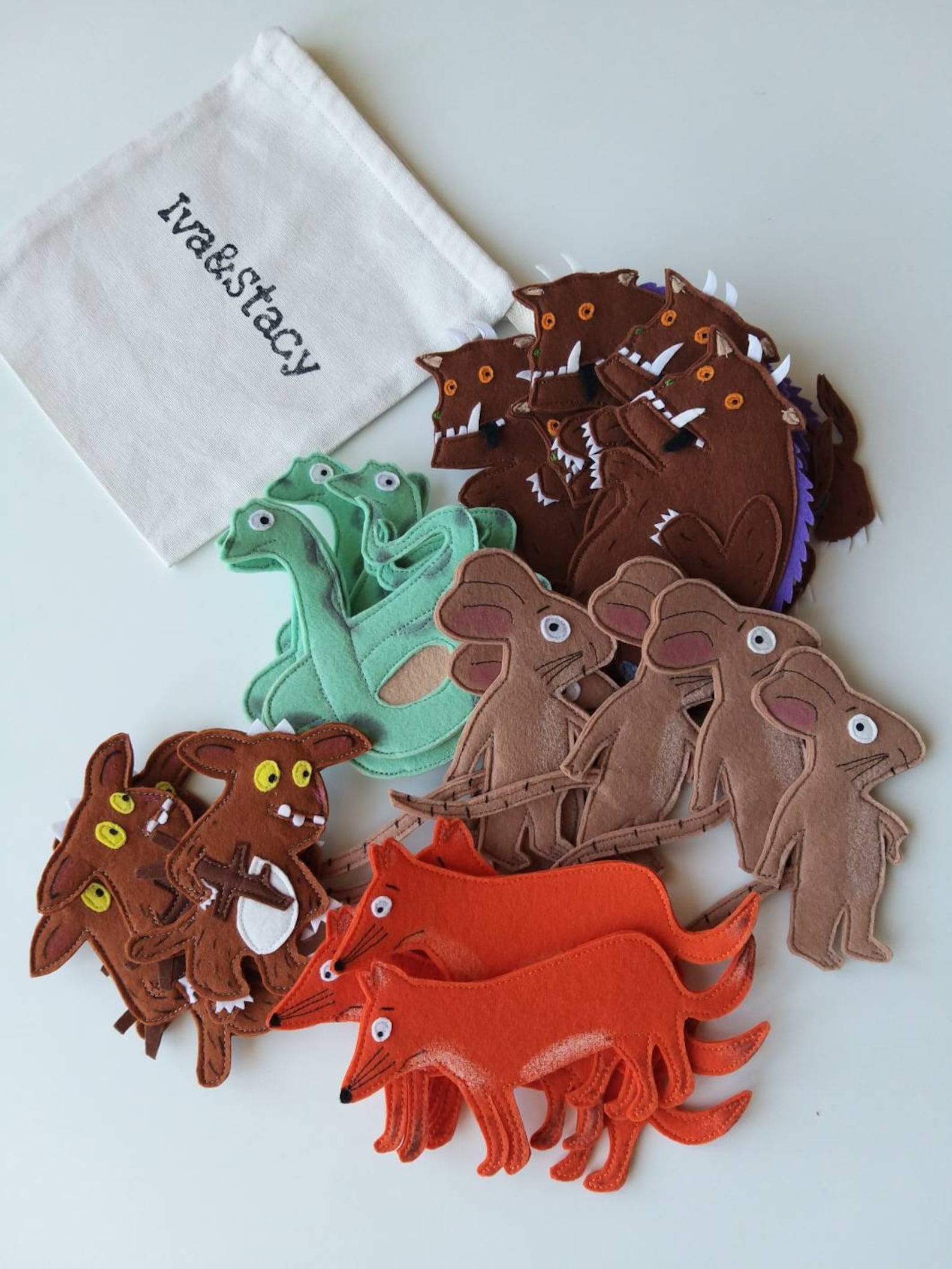 Gruffalo Felt Story Puppets: Inspired Characters, Toddler Gift - Etsy