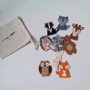 Felt Forest Finger Puppets: Woodland Animal Toys, Montessori Gift - Etsy