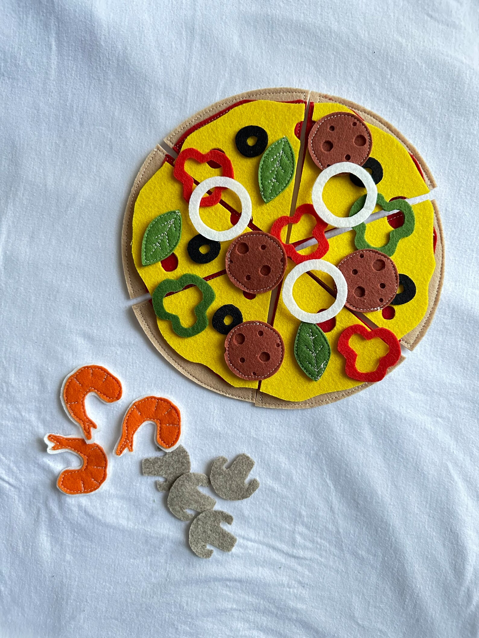 Handmade Felt Pizza Set: Pretend Play Food Toy, 40 Pieces - Etsy