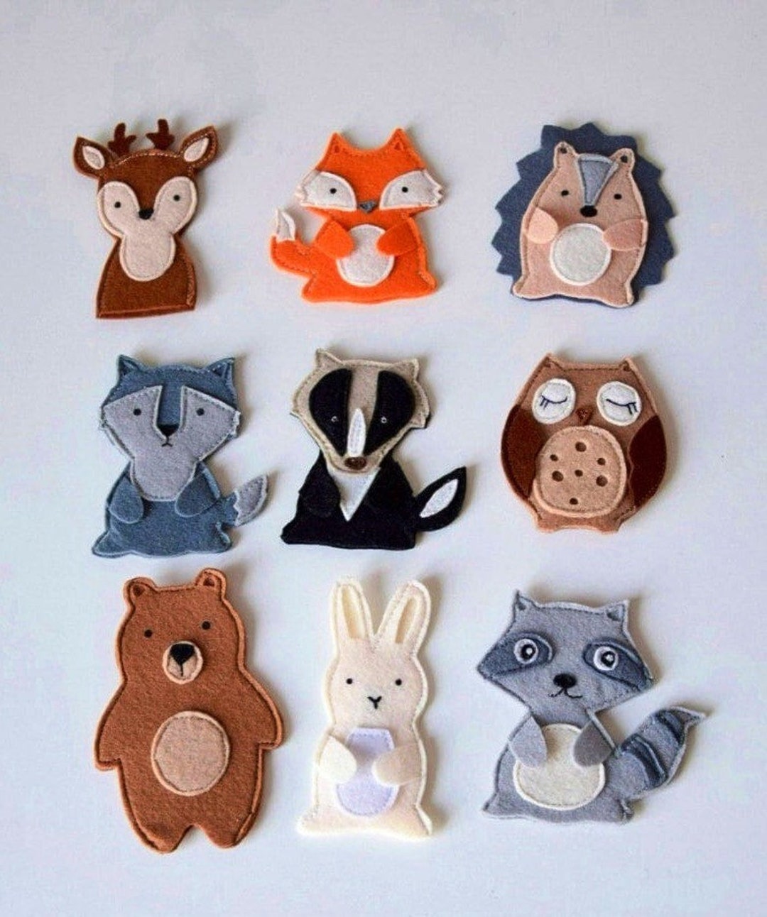 Puppet Felt Animals Forest Finger Puppets Woodland Creatures - Etsy UK