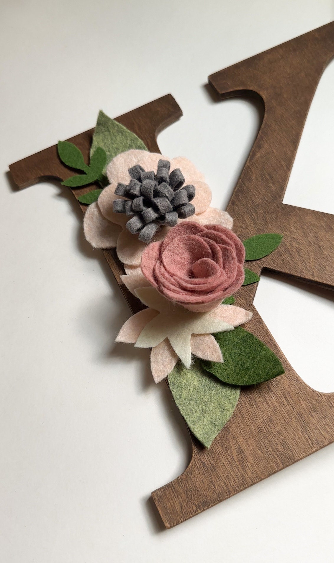 Personalized Floral Wooden Letter Boho Nursery Wall Decor - Etsy