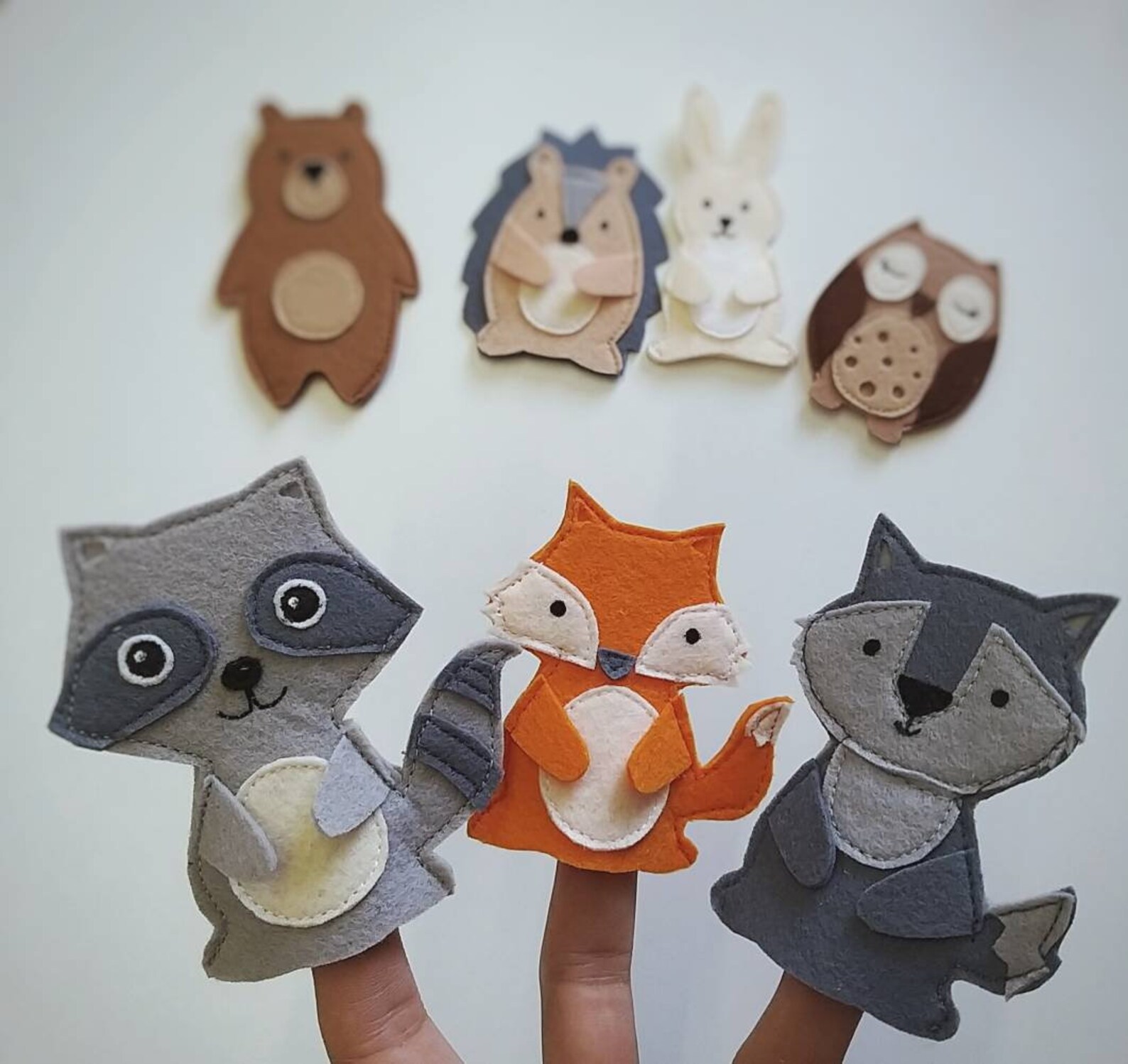 Puppet Felt Animals Forest Finger Puppets Woodland Creatures - Etsy UK