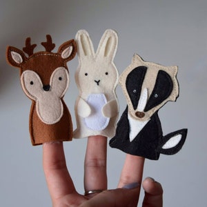 Felt Forest Finger Puppets: Woodland Animal Toys, Montessori Gift - Etsy