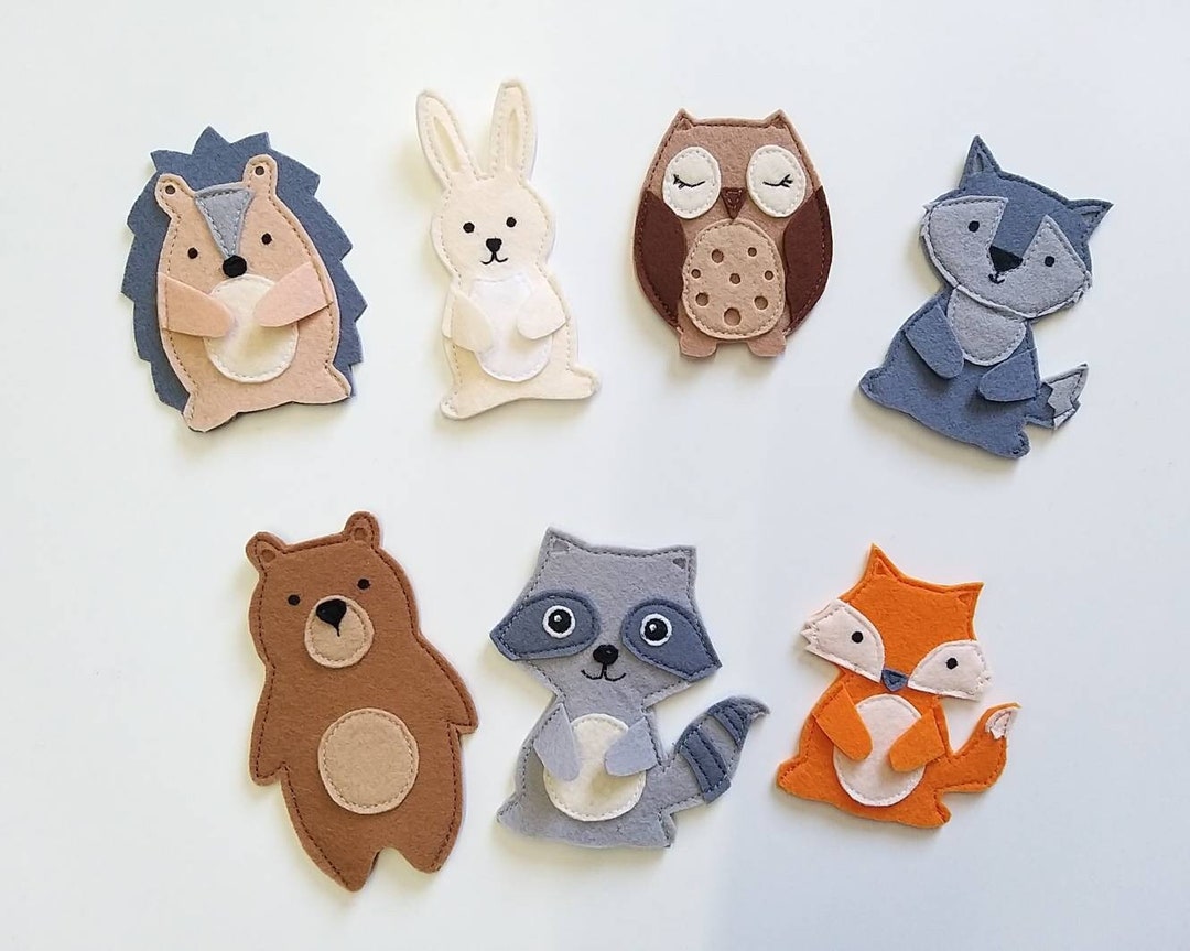 Felt Forest Finger Puppets: Woodland Animal Toys, Montessori Gift - Etsy