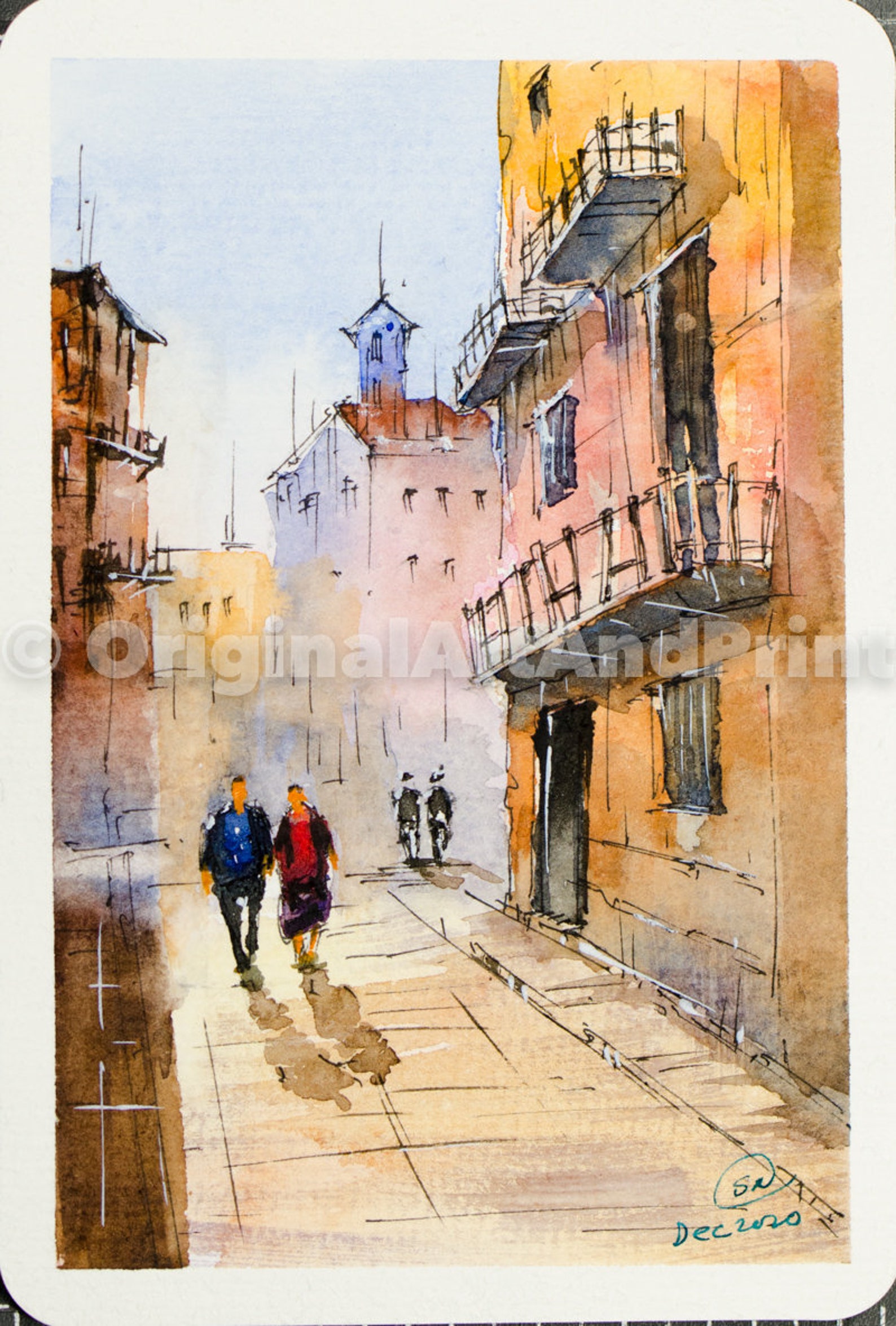 4x6 Inches Original Watercolor Post Card One of a Kind Small - Etsy