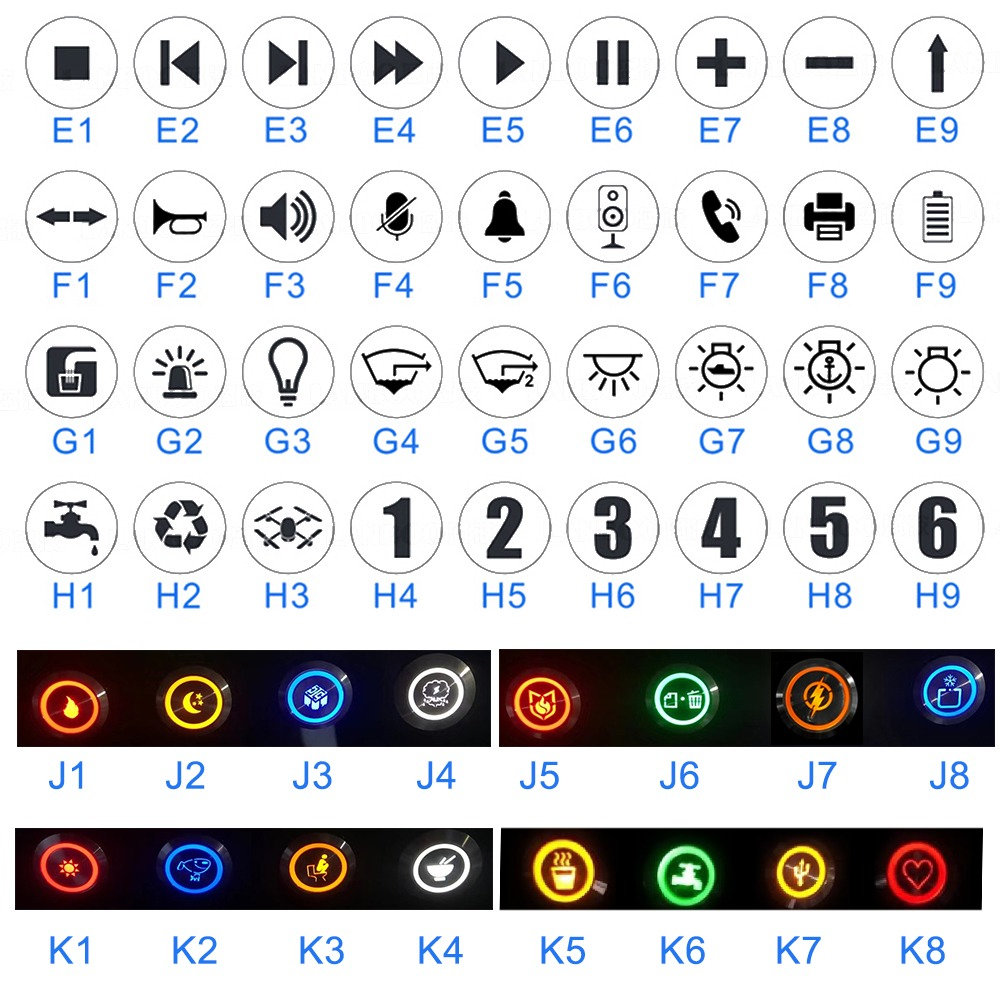 16mm Custom Metal Push Button Switch Start Stop LED Light for - Etsy