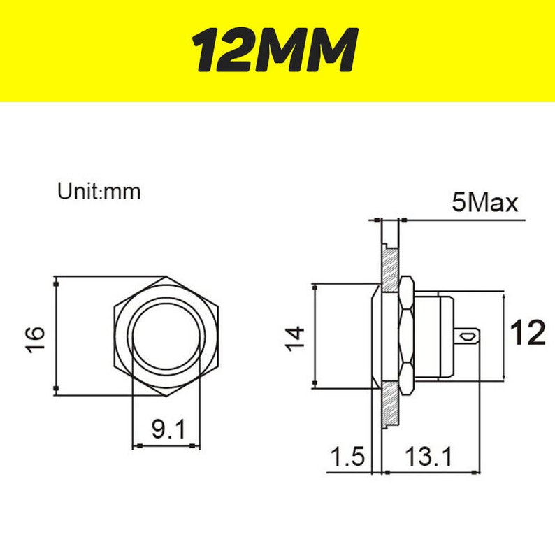 Mini Illuminated LED Push Button Switch: Waterproof Metal Momentary ...