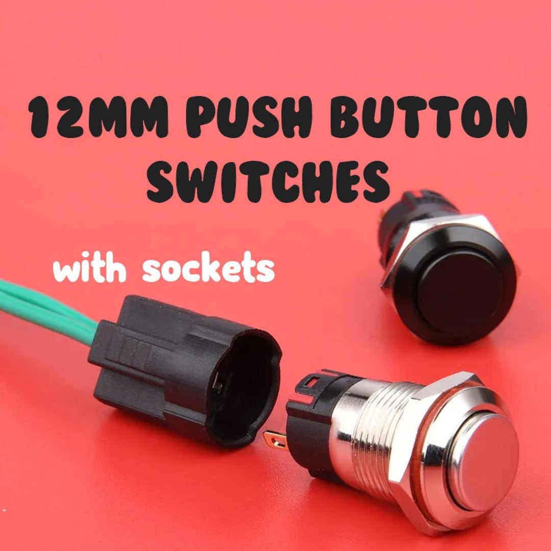 Premium 12mm 4-pin Push Button Switches - Momentary, Latching, Self ...