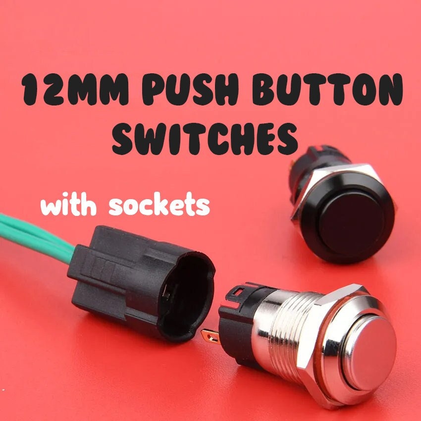 Premium 12mm 4-pin Push Button Switches Momentary Latching - Etsy