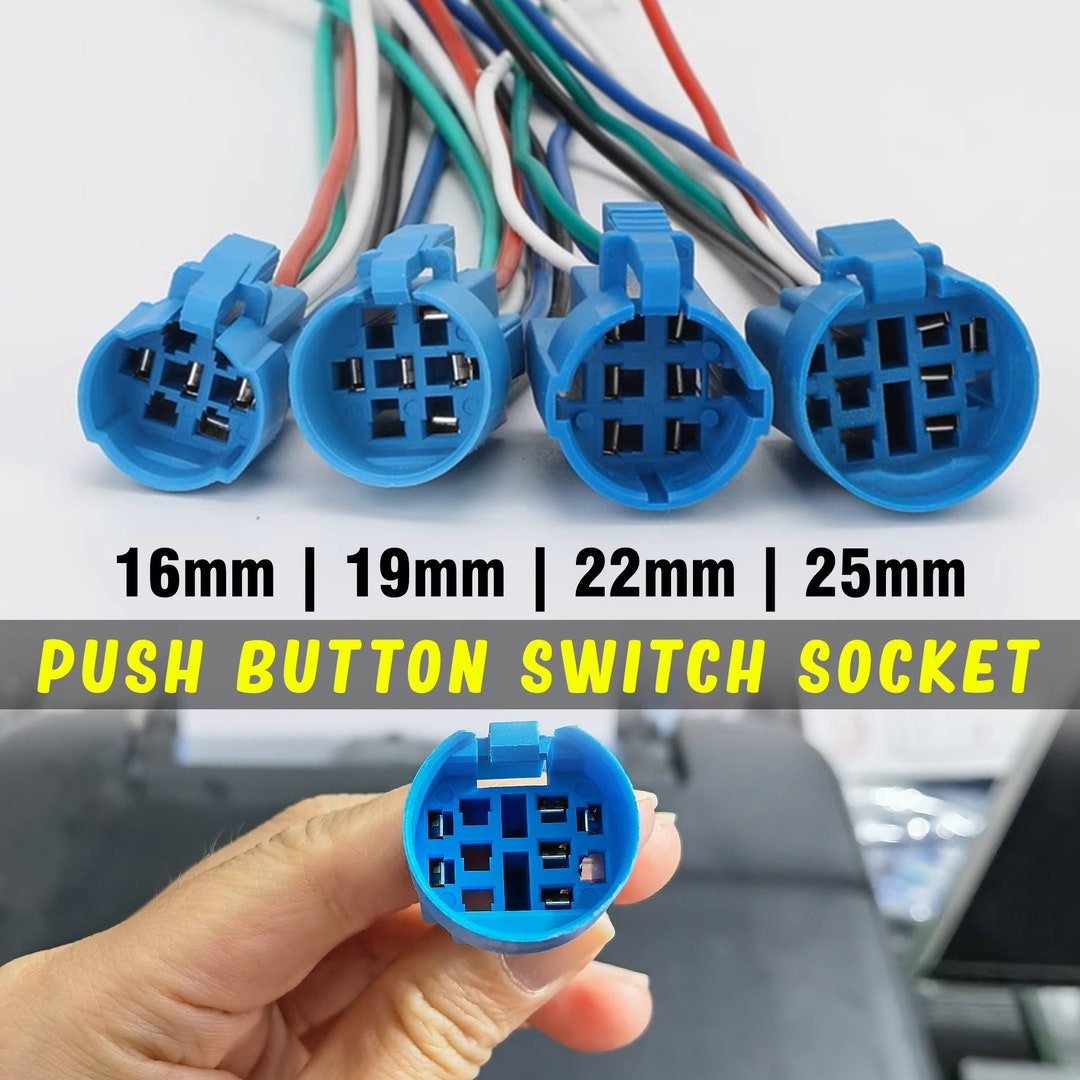 Push Button Switch Socket | 16mm, 19mm, 22mm, 25mm | Harness Pigtail ...
