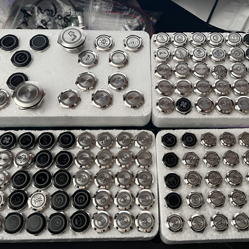 16mm Custom Metal Push Button Switch Start Stop LED Light for Car Fog ...