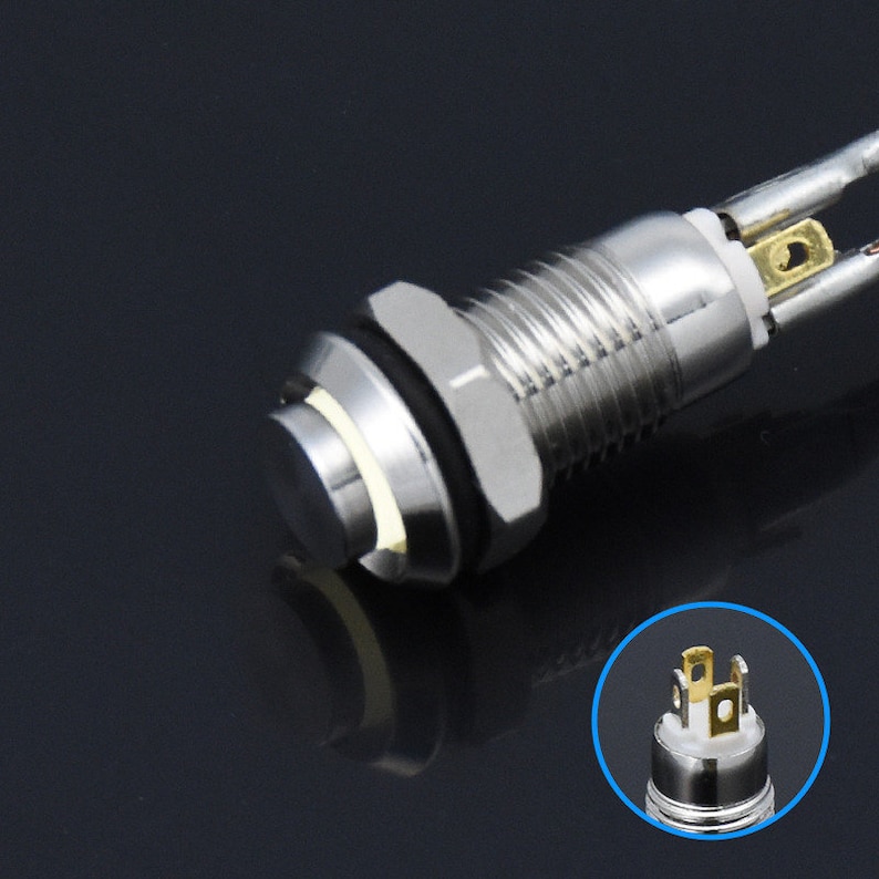 8mm Push Button Switch Momentary Latching LED 4pin Car Horn Switch Boat ...