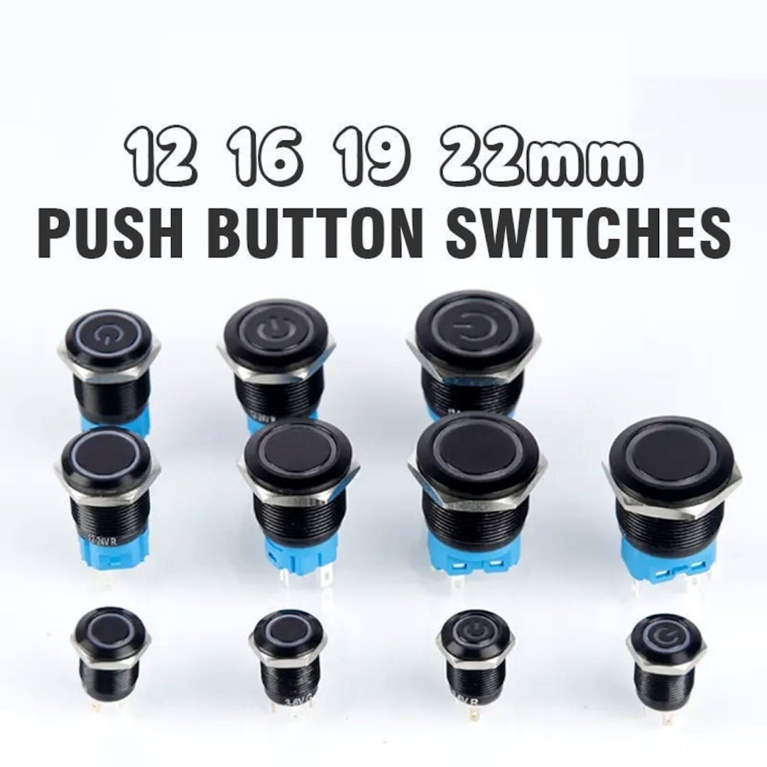 Black Push Button Switch: Oxidized Momentary Latching Power Switch With ...