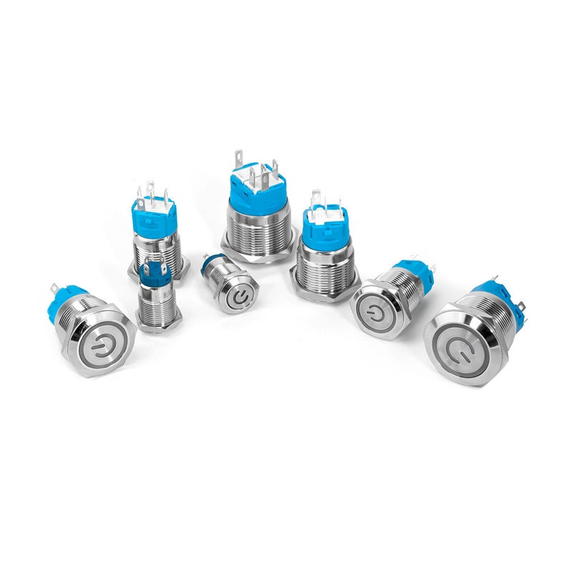 12mm 16mm 19mm 22mm Silver Push Button Switch Momentary - Etsy