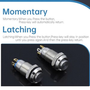 8mm Push Button Switch Momentary Latching LED 4pin Car Horn Switch Boat ...