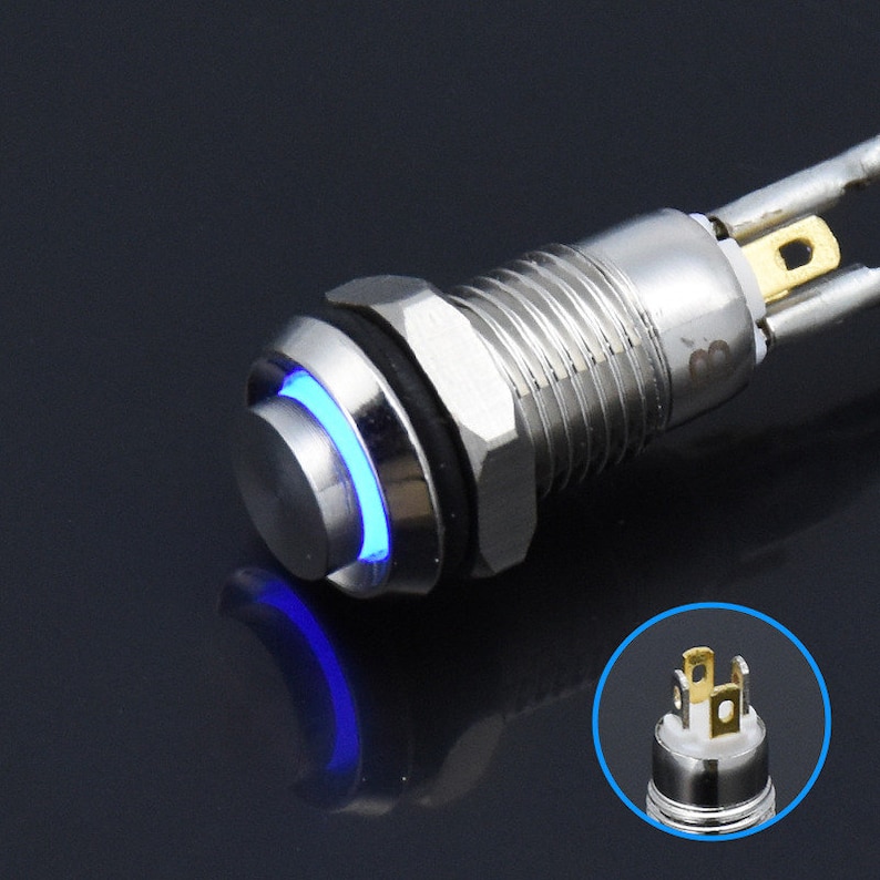 8mm Push Button Switch Momentary Latching LED 4pin Car Horn - Etsy