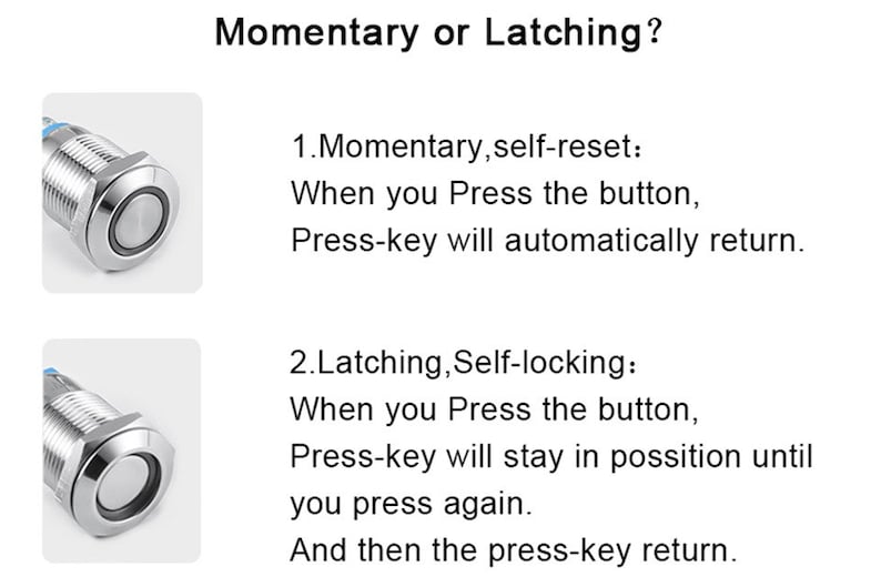 16mm Custom Metal Push Button Switch Start Stop LED Light for - Etsy