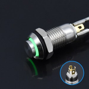 8mm Push Button Switch Momentary Latching LED 4pin Car Horn Switch Boat ...